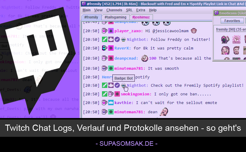 Twitch Chat Logs, Verlauf und Protokolle ansehen - so geht's
